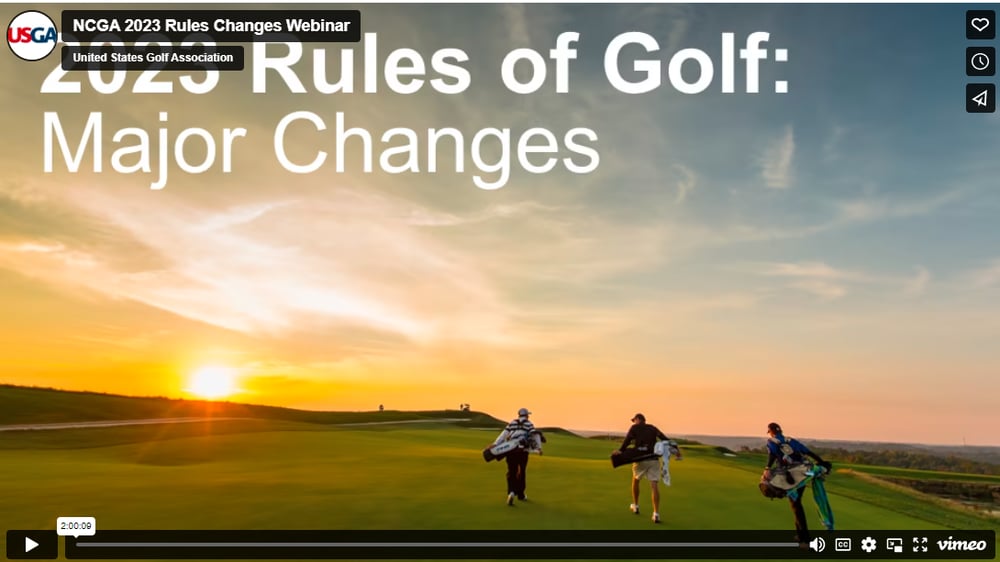 NCGA 2023 Rules of Golf Changes Webinar