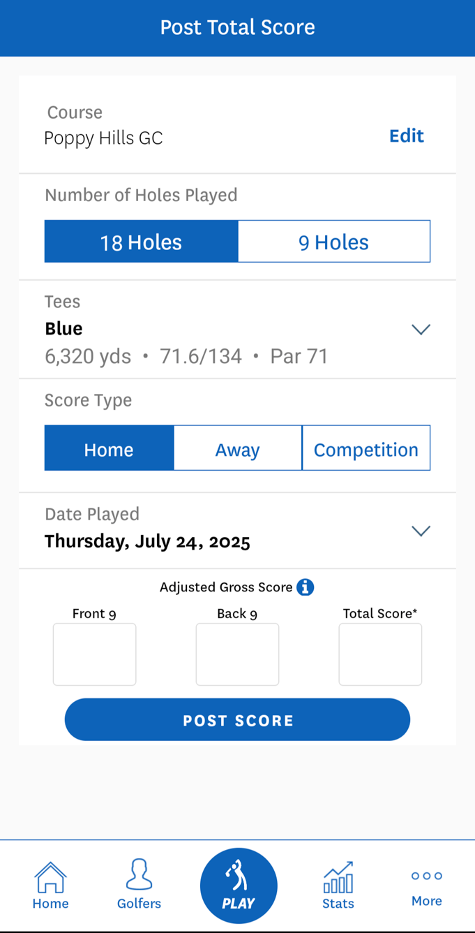 How to Post a Score Using the USGA GHIN Mobile App